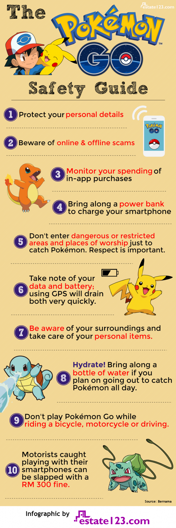 pokemon-go-safety-guide - Infographic Facts